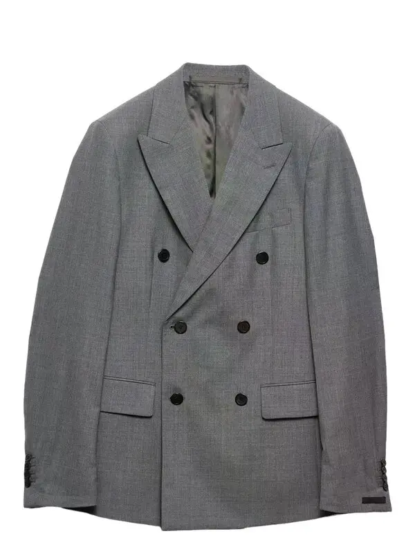 Prada Double-breasted Peak-lapels Blazer - Grey