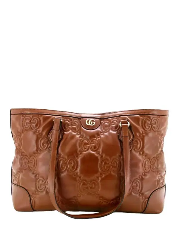 Gucci Ophidia Open Gg Matelasse Leather Medium Tote Bag - Brown