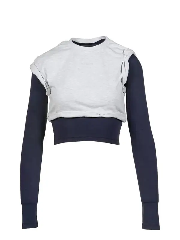 We11Done Cropped Sweatshirt - Grey
