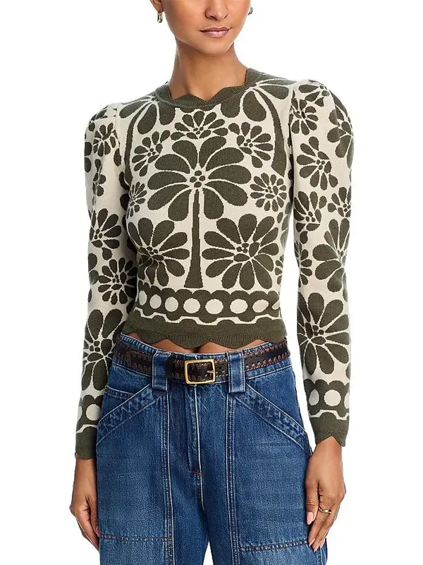 Farm Rio Palermo Cropped Knit Top - Rosalia Sc