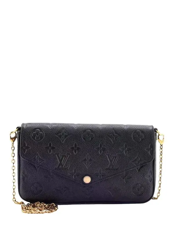 LOUIS VUITTON Felicie Pochette Monogram Empreinte Leather Crossbody Bag - Black