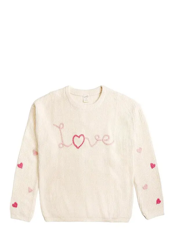 SWEET WINK Valentine's Day Knit Sweater - Natural