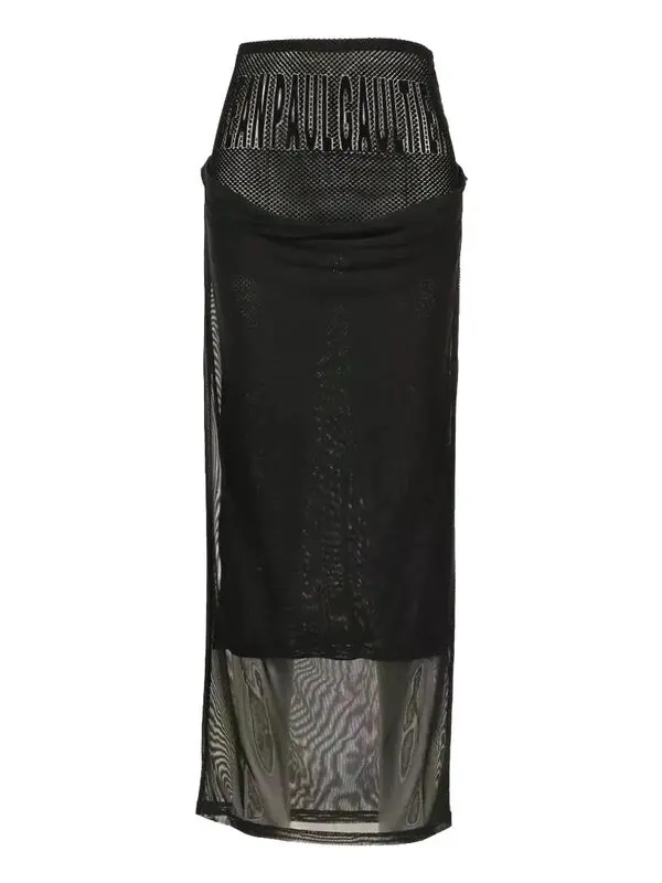 JEAN PAUL GAULTIER Lettering Mesh Skirt - Black