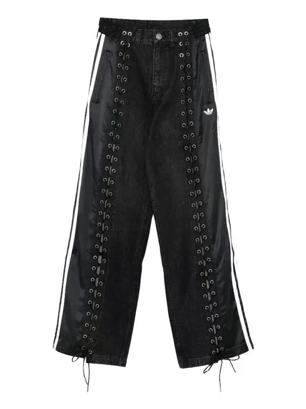 Adidas Eyelet Striped Trousers - Black