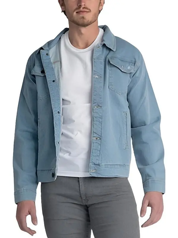 JACK OF SPADES Denim Jacket - Ice Blue
