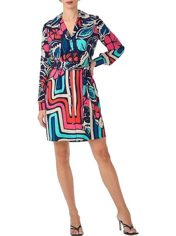 Trina Turk Promenade Belted Shirt Dress - Multi