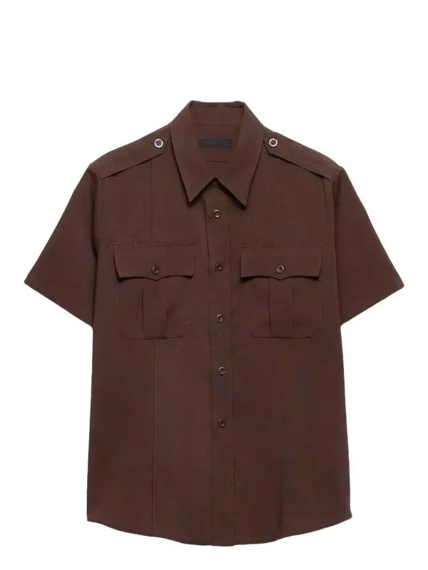 Prada Patch-pocket Short-sleeve Shirt - Brown
