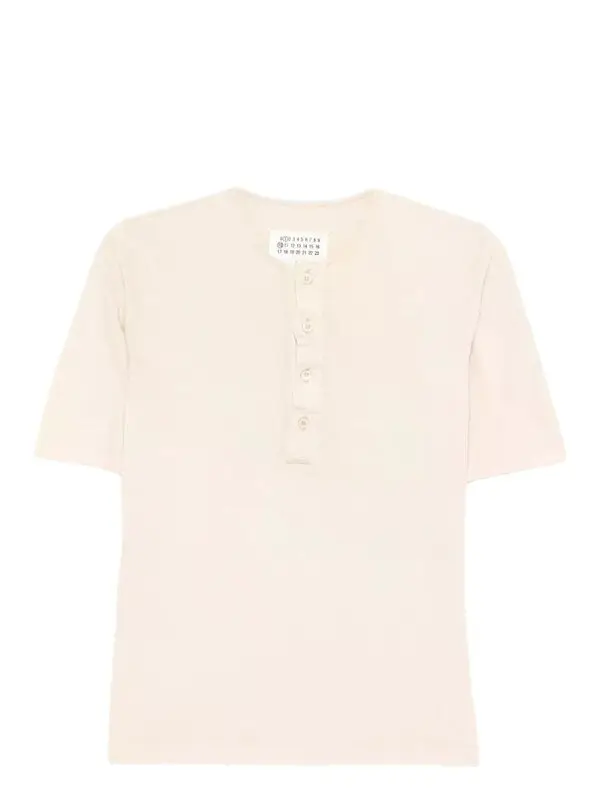 MAISON MARGIELA Henley Neck T-shirt - Neutrals