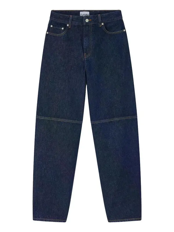 GANNI Panelled Straight Leg Jeans - Blue