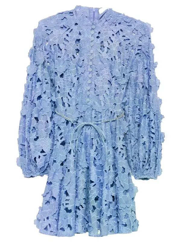 Zimmermann Floral Appliqué Dress - Blue