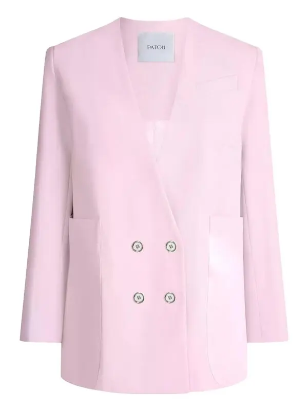 Patou Double-breasted Blazer - Pink