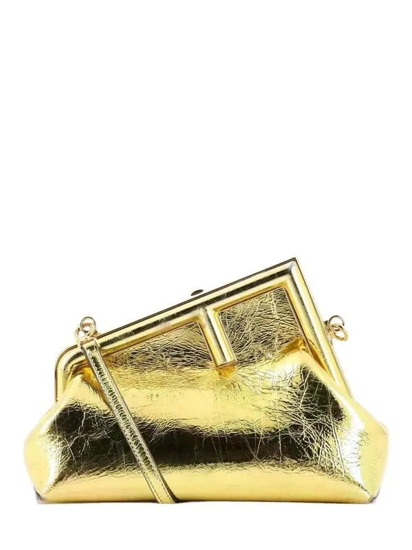 Fendi First Bag Leather Clutch Bag - Gold