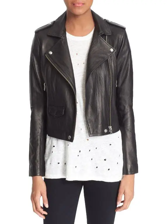 IRO PARIS Ashville Leather Biker Jacket - Black