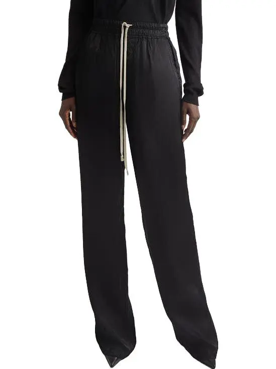 Rick Owens Dietrich Satin Drawstring Pants - Black