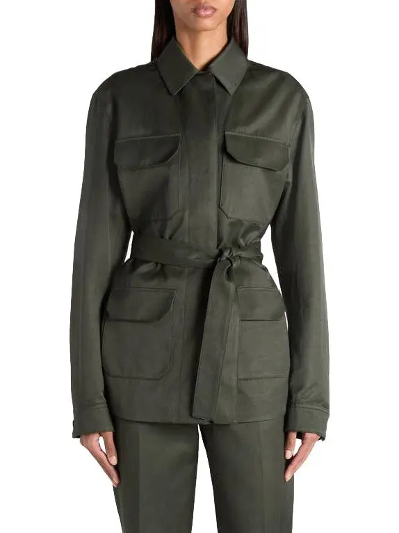 TOM FORD Twill Safari Jacket - Dark Pine