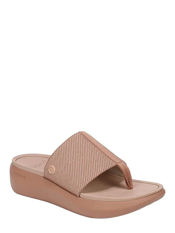 Vionic Aqua Woven Flip Flop - Mocha Mousse
