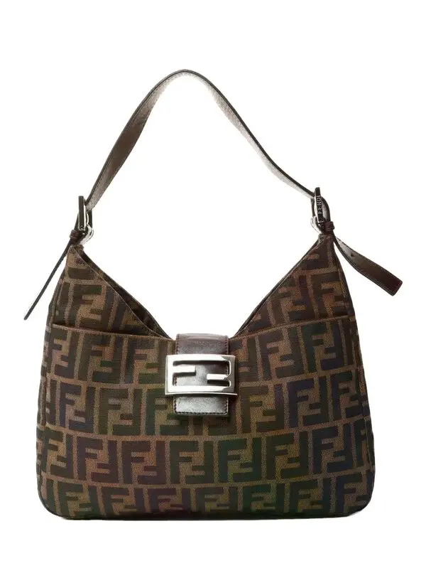 Fendi 1990-2000s Zucca Canvas Shoulder Bag - Brown