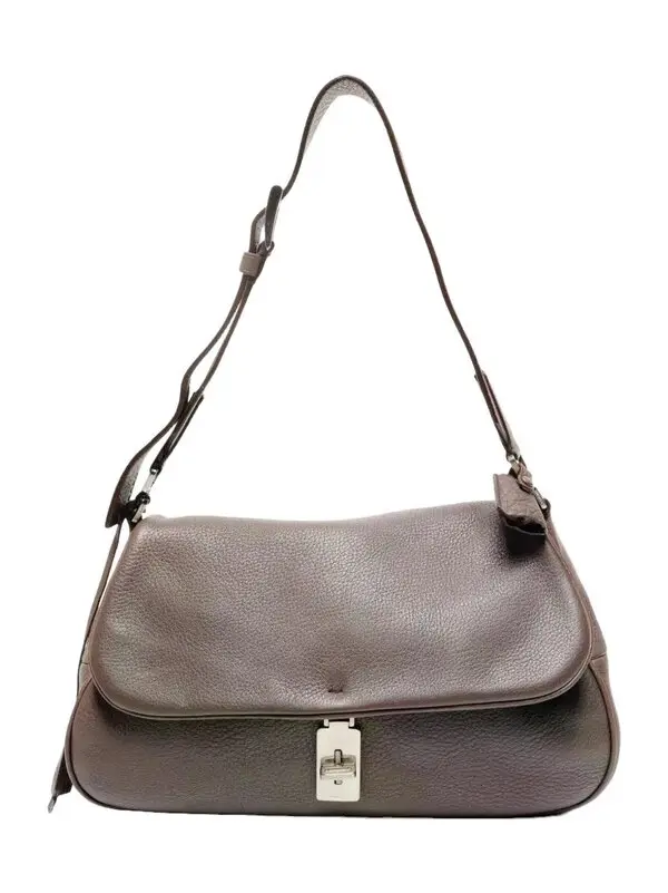 Prada 2000s Leather Shoulder Bag - Brown