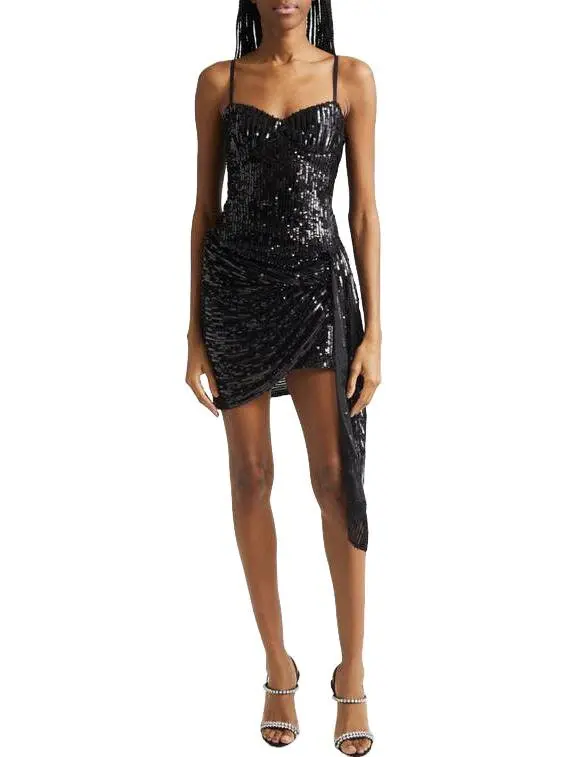 AREA Sequin Minidress - Black