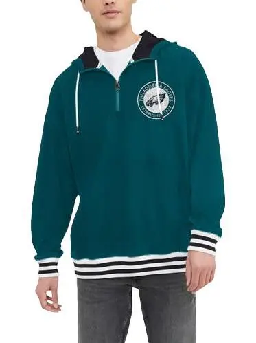 Tommy Hilfiger Philadelphia Eagles Quarter-zip Hoodie - Green