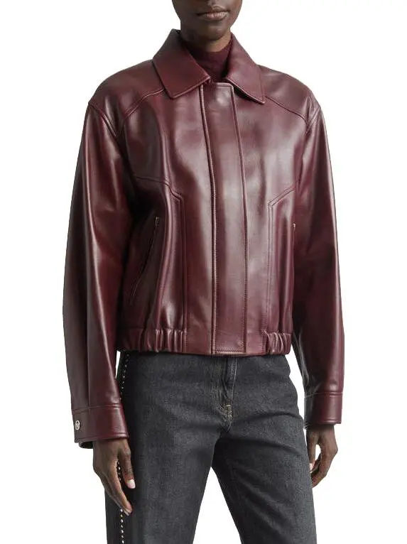 Versace Blouson Buffalo Leather Jacket - Dark Burgundy
