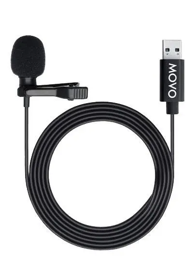 MOVO M1 Usb Lavalier Lapel Clip-on Microphone - Black