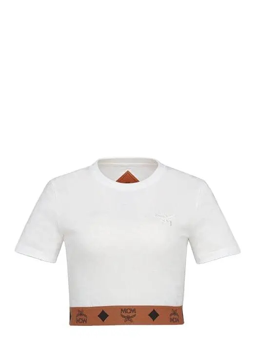 Mcm Monogram Cropped T-shirt - White