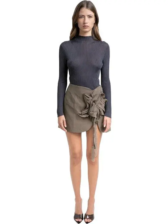 MOTHER OF ALL Flora Mini Skirt - Olive Green