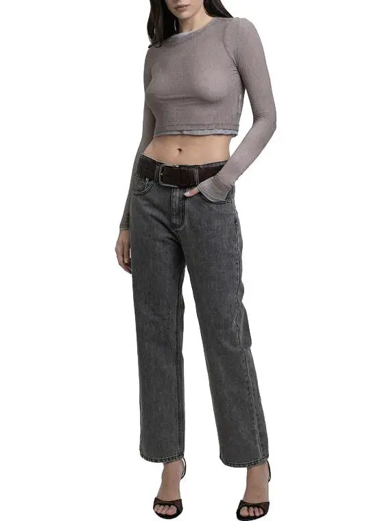 MOTHER OF ALL Moa High Waist Straight Leg Denim - Gray