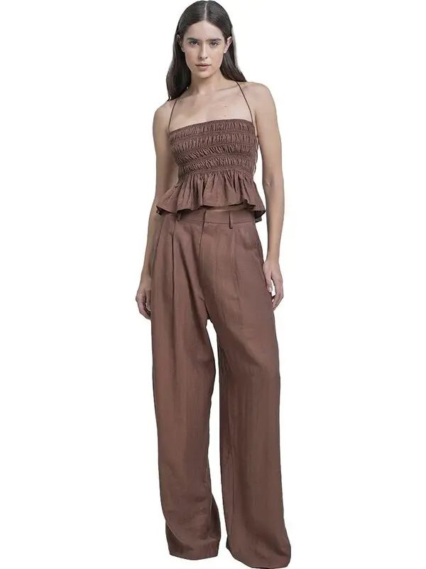 MOTHER OF ALL Hedi Mid-waist Tailored Pants - Brown