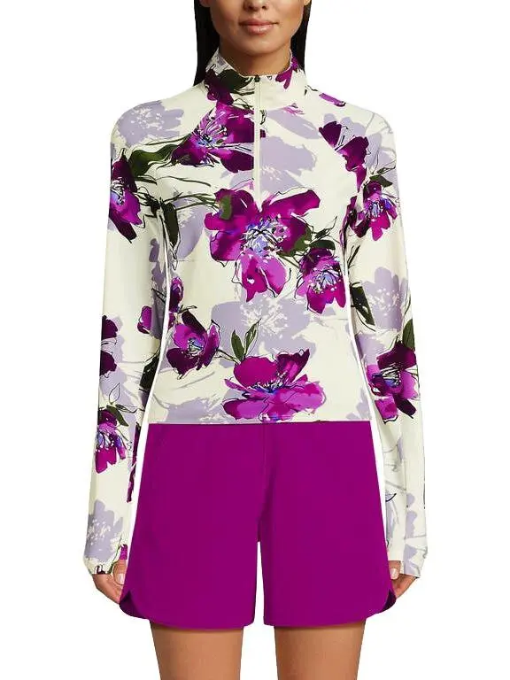 LANDS' END Long Sleeve Upf 50 Rash Guard - White