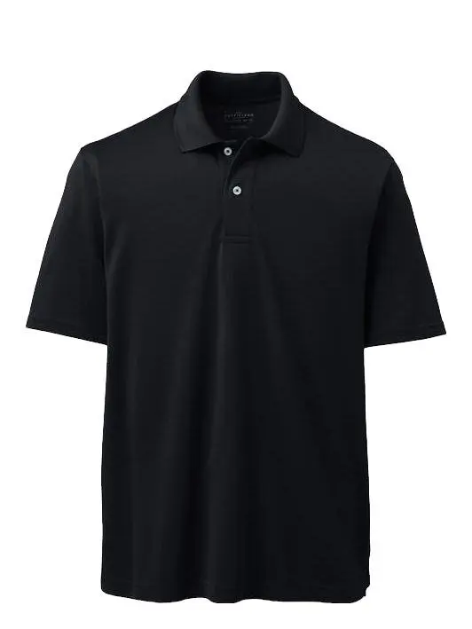LANDS' END Short Sleeve Polyester Polo - Black