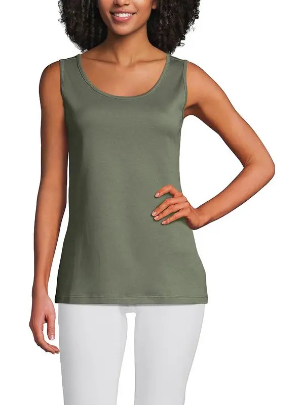 LANDS' END Cotton Tank Top - Sage
