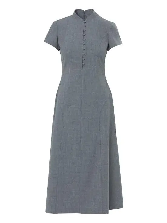 GIZIA Midi Flared Dress With Zipper - Grey