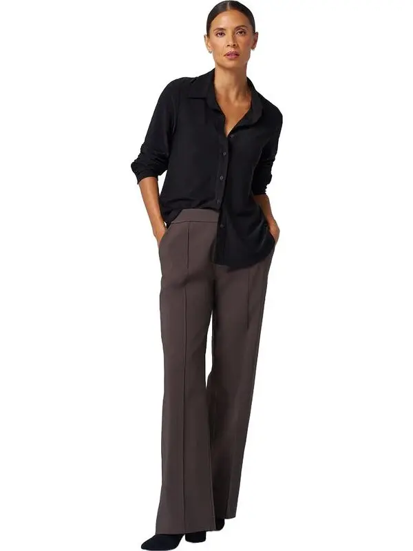 FRANNE GOLDE Wilshire Straight-leg Pant - Loden Brown