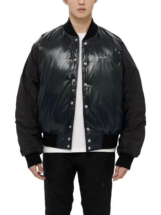 ALPHA STYLE Hamden Reversible Down Varsity Jacket - Black