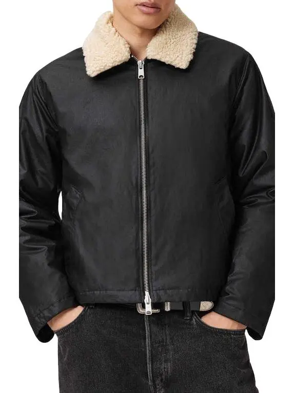 ALLSAINTS Boston Faux Shearling Collar Jacket - Black