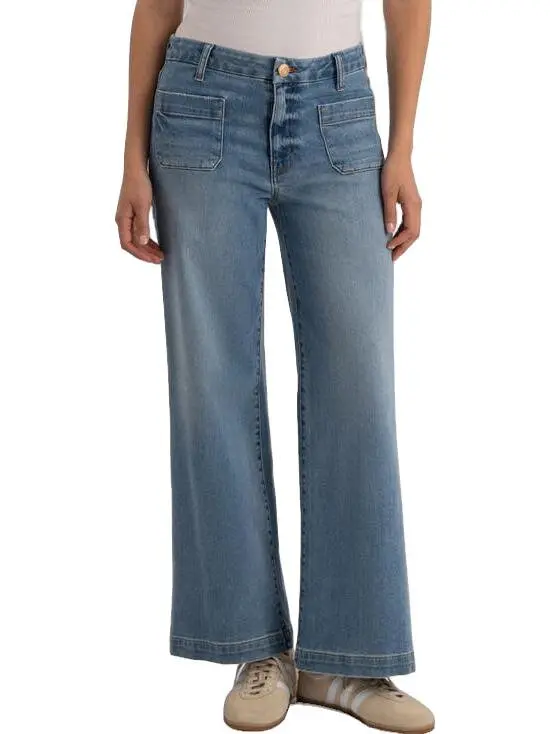 Kut From The Kloth Meg Patch Pocket High-waist Wide Leg Jeans - Totally