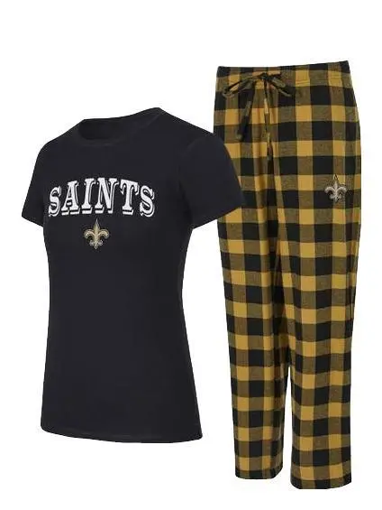 CONCEPTS SPORT Avondale T-shirt & Flannel Pants Pj Set - Black