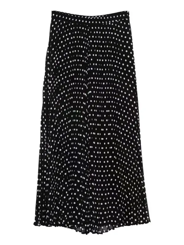 Michael Kors Pleated Polka-dot Maxi Skirt - Black