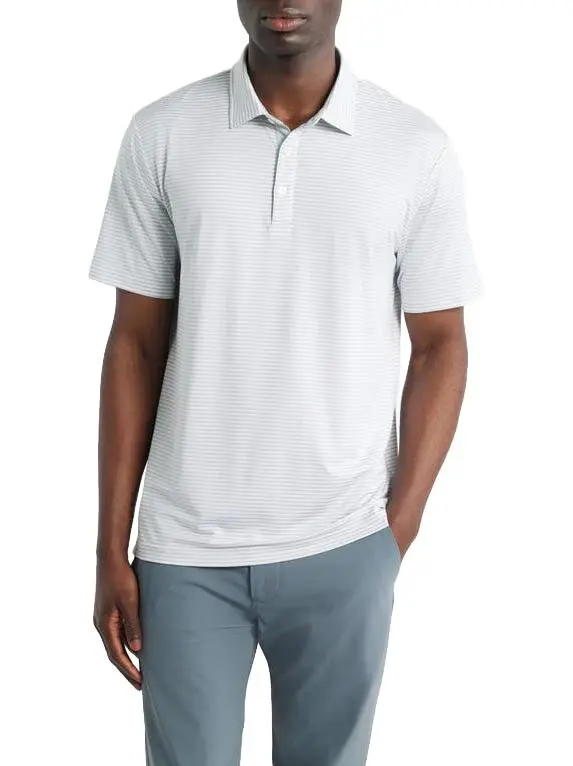 SWANNIES Smith Stripe Performance Golf Polo - Glacier White
