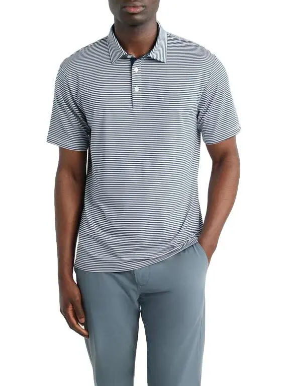 SWANNIES Smith Stripe Performance Golf Polo - Navy-white