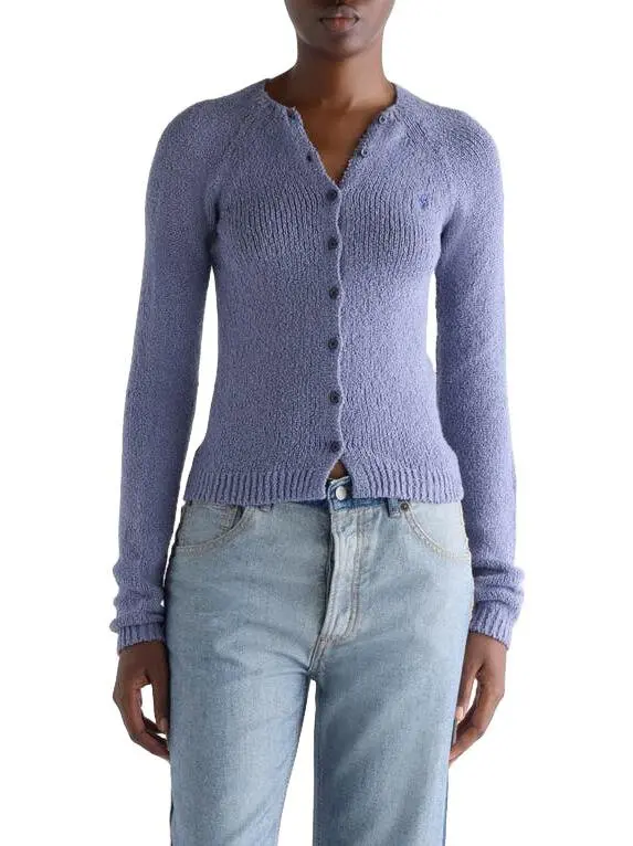 Acne Studios Bouclé Rib Cardigan - Steel Blue