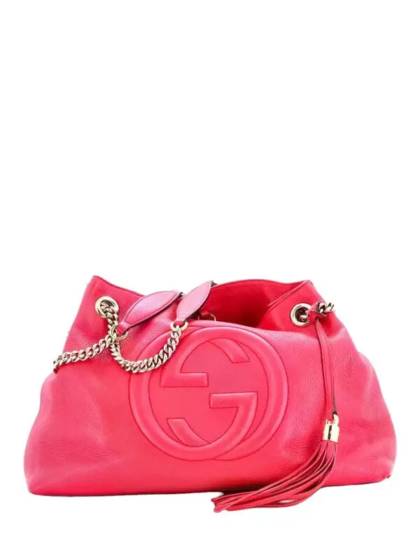 Gucci Soho Chain Strap Leather Shoulder Bag - Pink