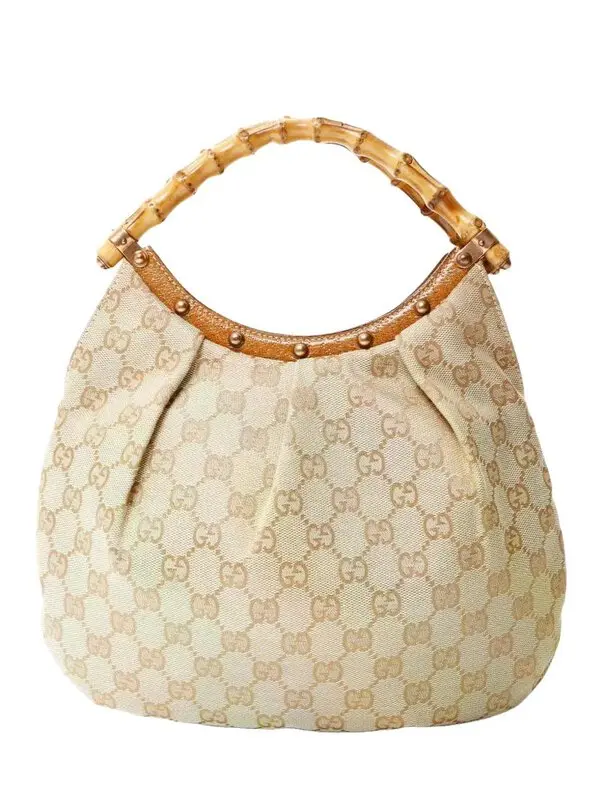 Gucci Gg-canvas Bamboo-handle Handbag - Neutrals