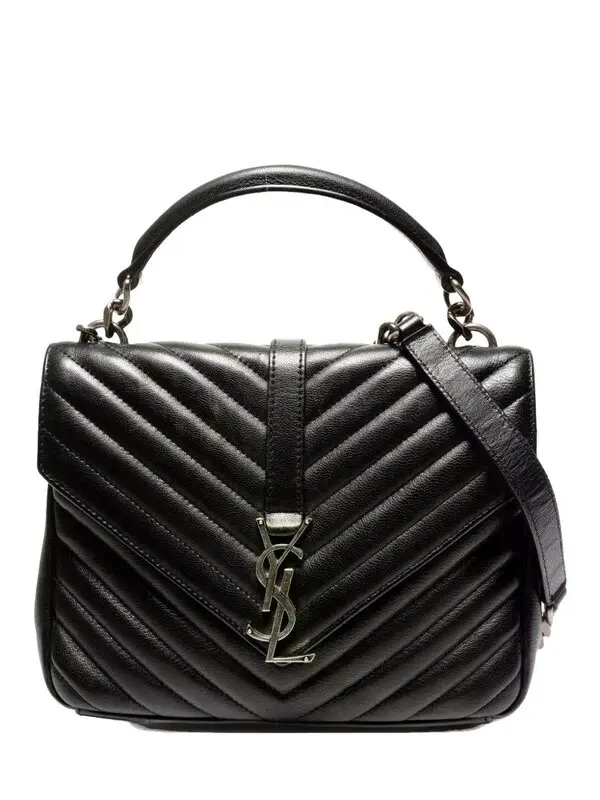Saint Laurent 2010-2019 Small Loulou Chevron Tote Bag - Black