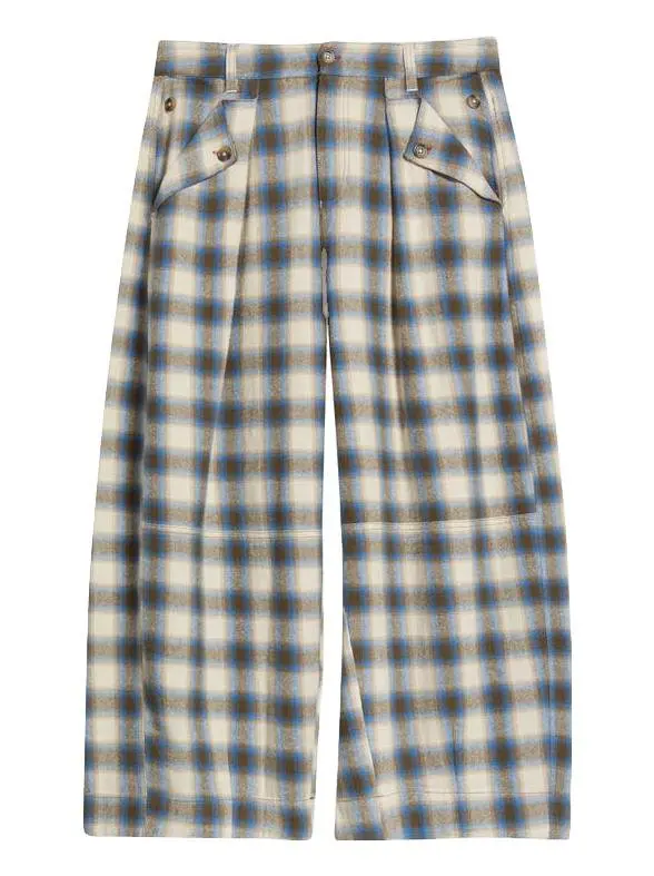 DAMSON MADDER Mara Brushed Check Organic Cotton Pants - Multicolored