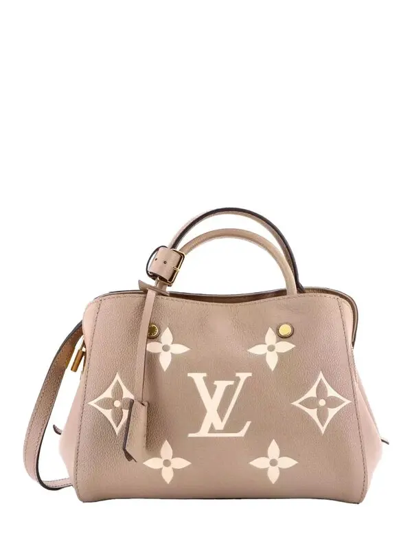 LOUIS VUITTON Montaigne Handbag Bicolor Monogram Empreinte Giant Bb - Neutrals