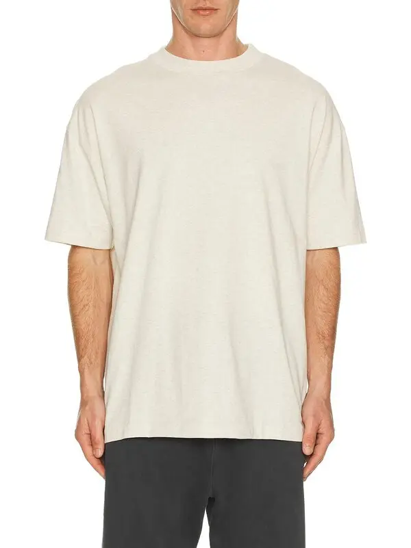 Fear Of God Classic Short Sleeve Tee In Grey - Oatmeal Heather