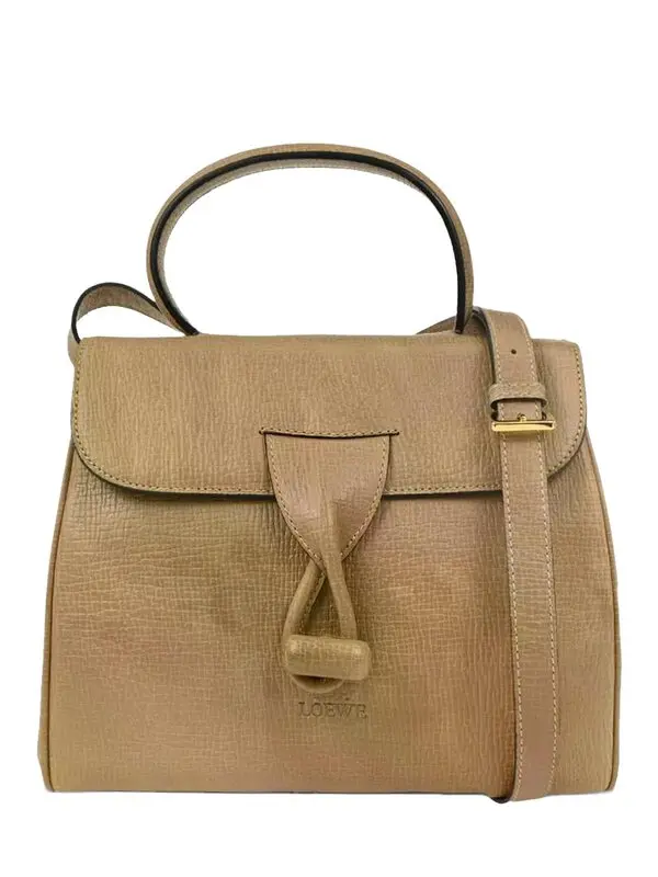 Loewe 1990-2000s Textured Leather Tote Bag - Neutrals